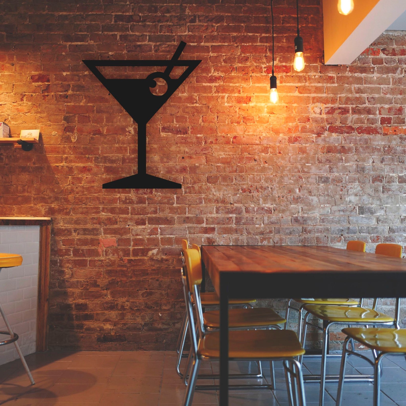 Large Martini Glass Sign/ Mid-century Modern Drink Art/ Bar - Etsy