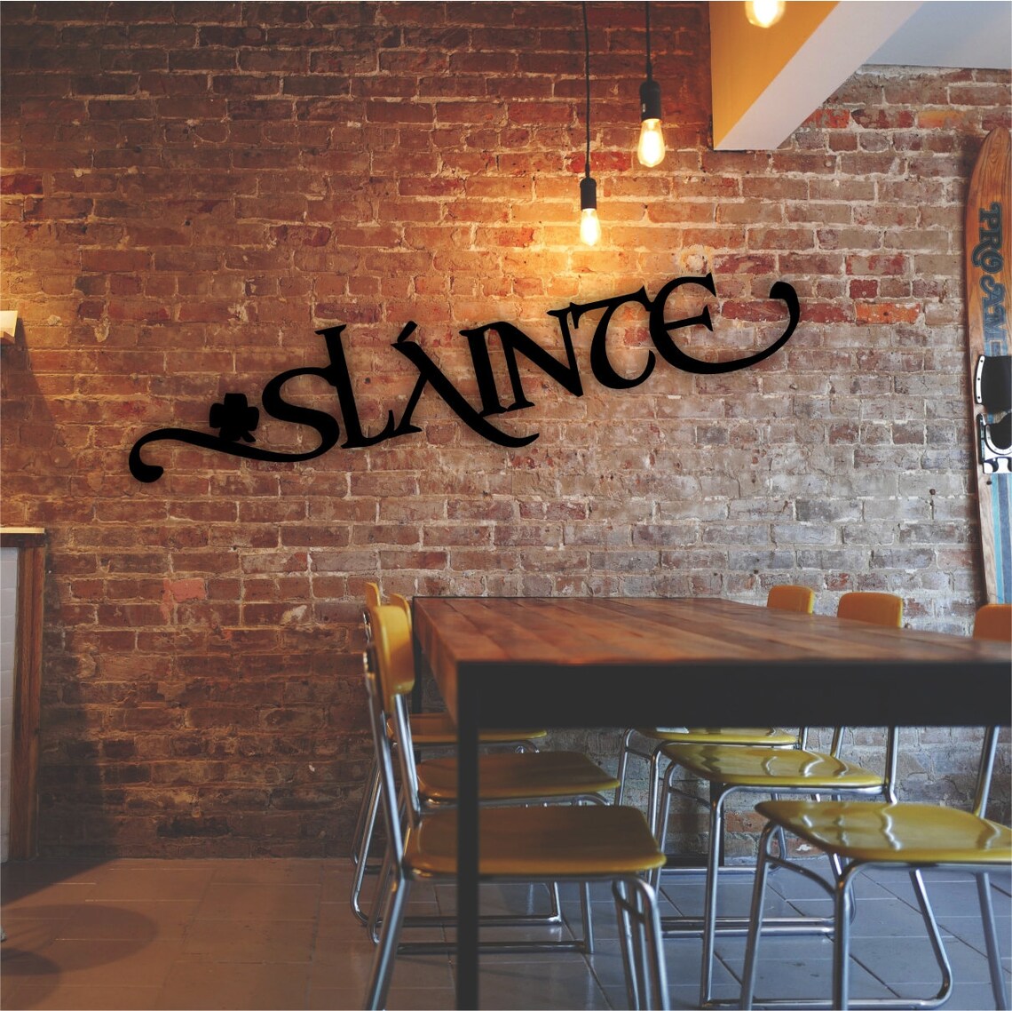 Slainte W/ Shamrock Bar Sign/ Irish Gaelic Cheers to Good - Etsy