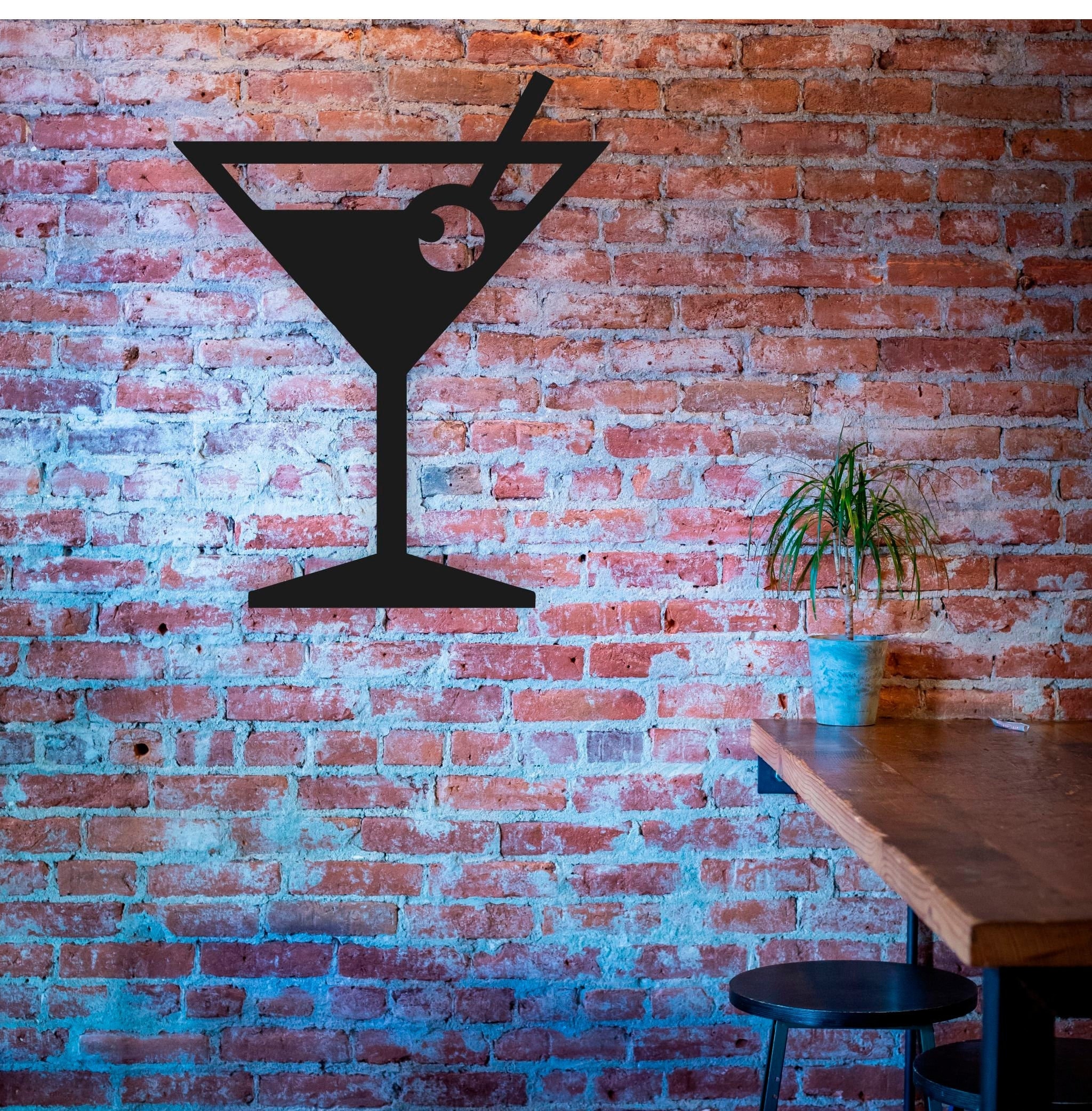 Large Martini Glass Sign/ Mid-century Modern Drink Art/ Bar Sign - Etsy