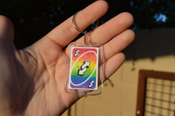 Vibrant Rainbow Uno Reverse Card Keychain Cute Keychains - Etsy UK