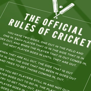 Humorous Cricket Rules Art Print | A3 Wall Art - Etsy UK
