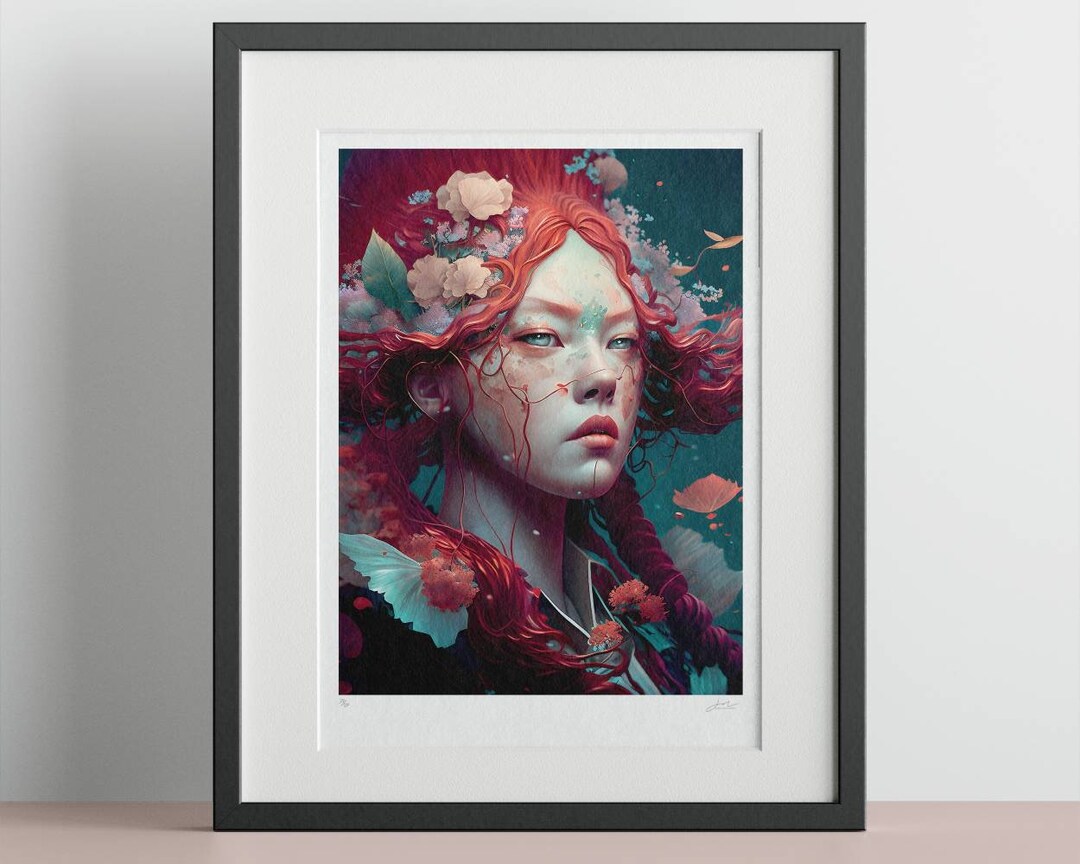Japanese Yokai Spirit One' Fine Art Print AI Digital Painting Wall Art ...