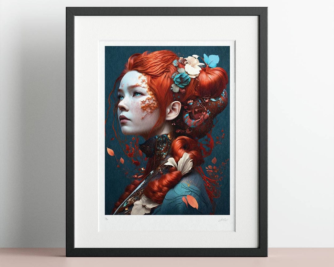 Japanese Yokai Spirit Two' Fine Art Print AI Digital Painting Wall Art ...