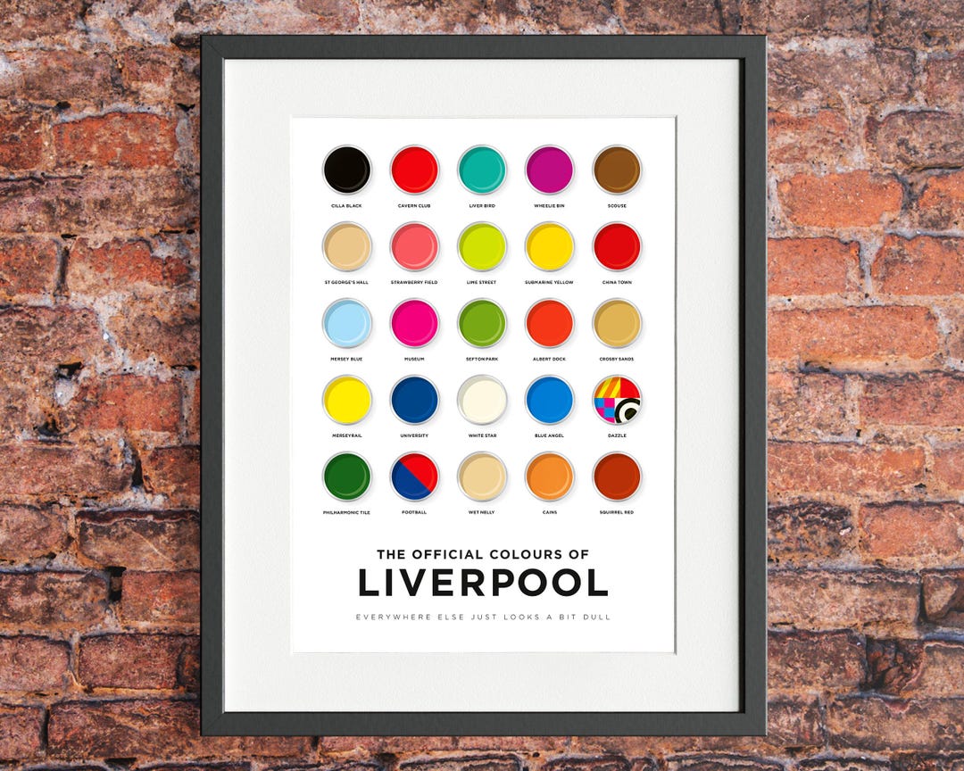 Art Print the Official Colours of Liverpool Liverpool Art Print Wall ...