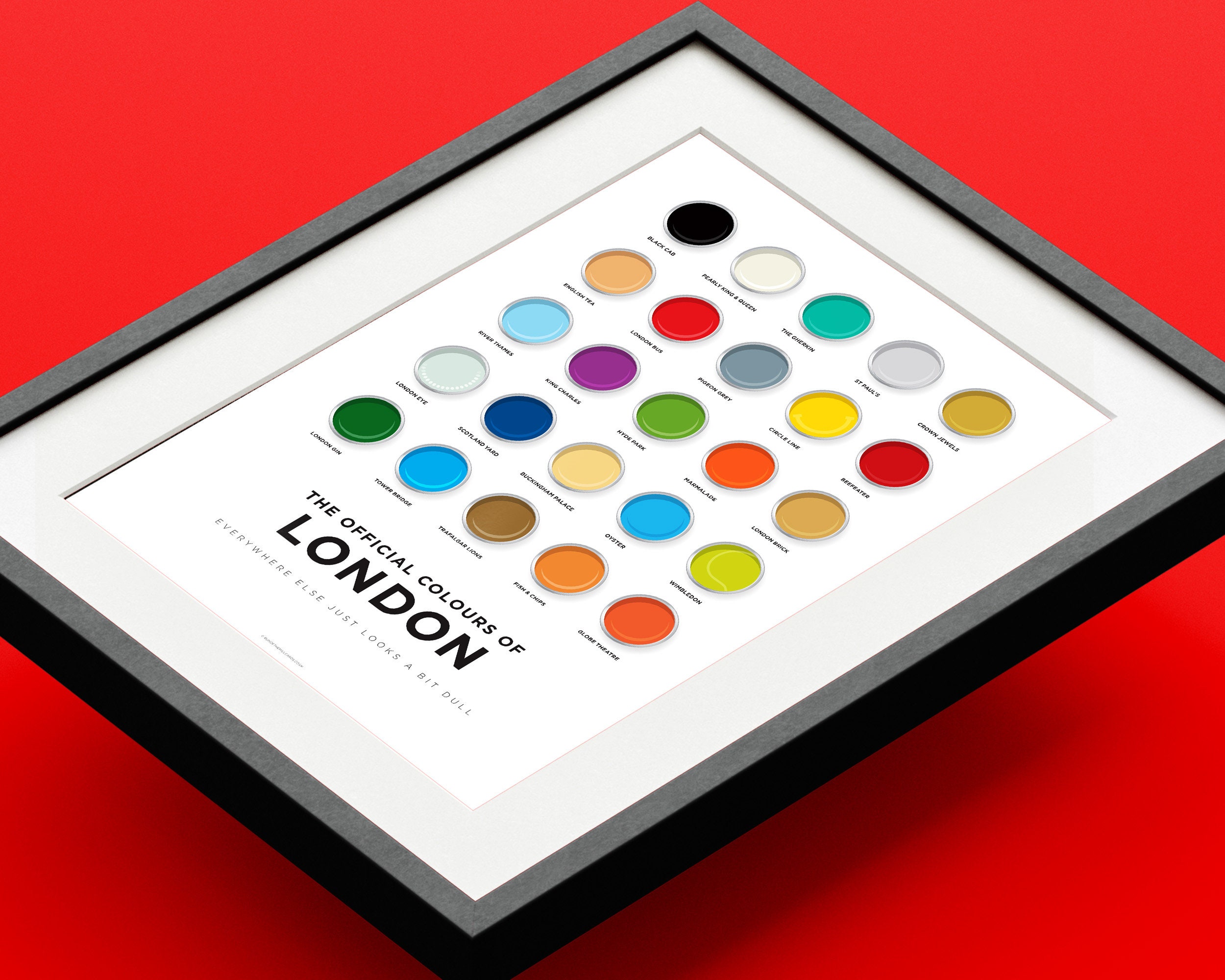 London Art Print | Official Colours of London, A3 Wall Art - Etsy UK