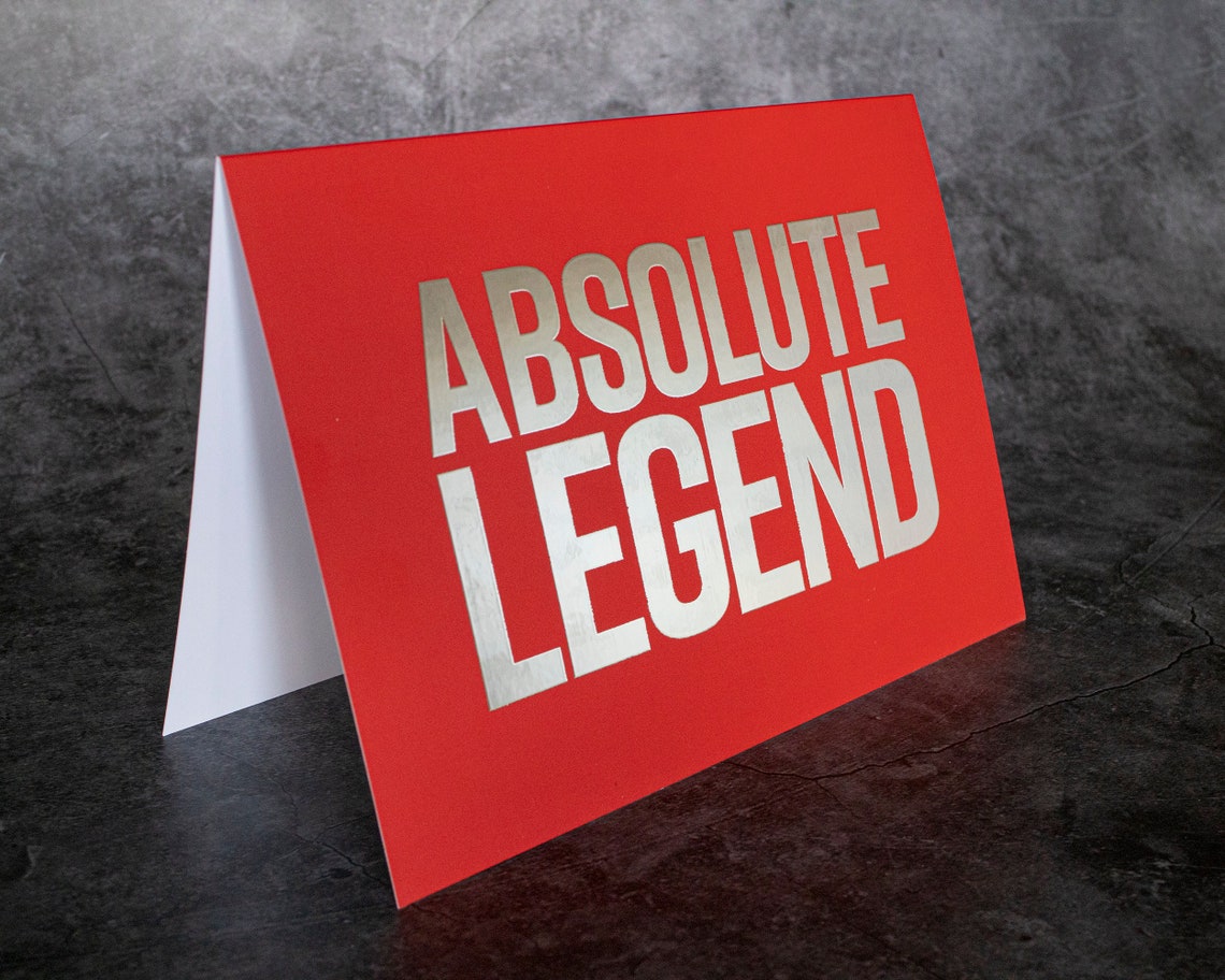 Thank You Card Absolute Legend Luxury Quality Blank Inside - Etsy Canada
