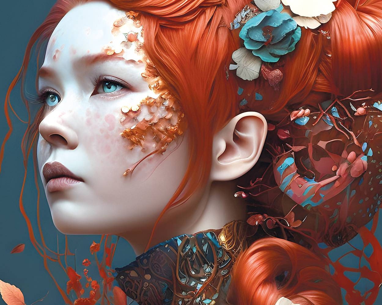 Japanese Yokai Spirit Two' Fine Art Print | AI Digital Painting | Wall ...
