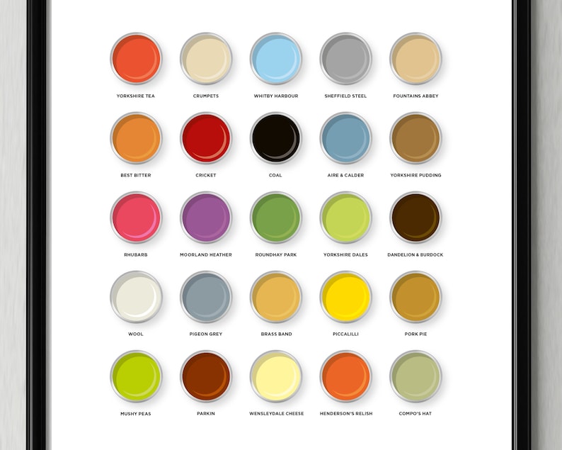 Art Print 'The Official Colours of Yorkshire '/ | Etsy