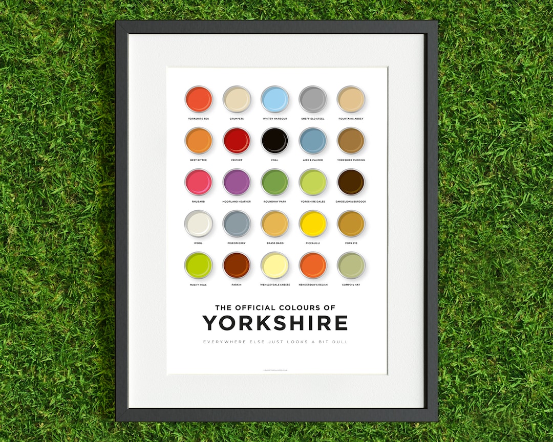 Art Print 'the Official Colours of Yorkshire '/ Yorkshire Gift / A4 ...