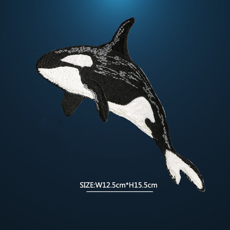 Iron on Killer Whale Patch Embroidered PATCH Embroidery - Etsy