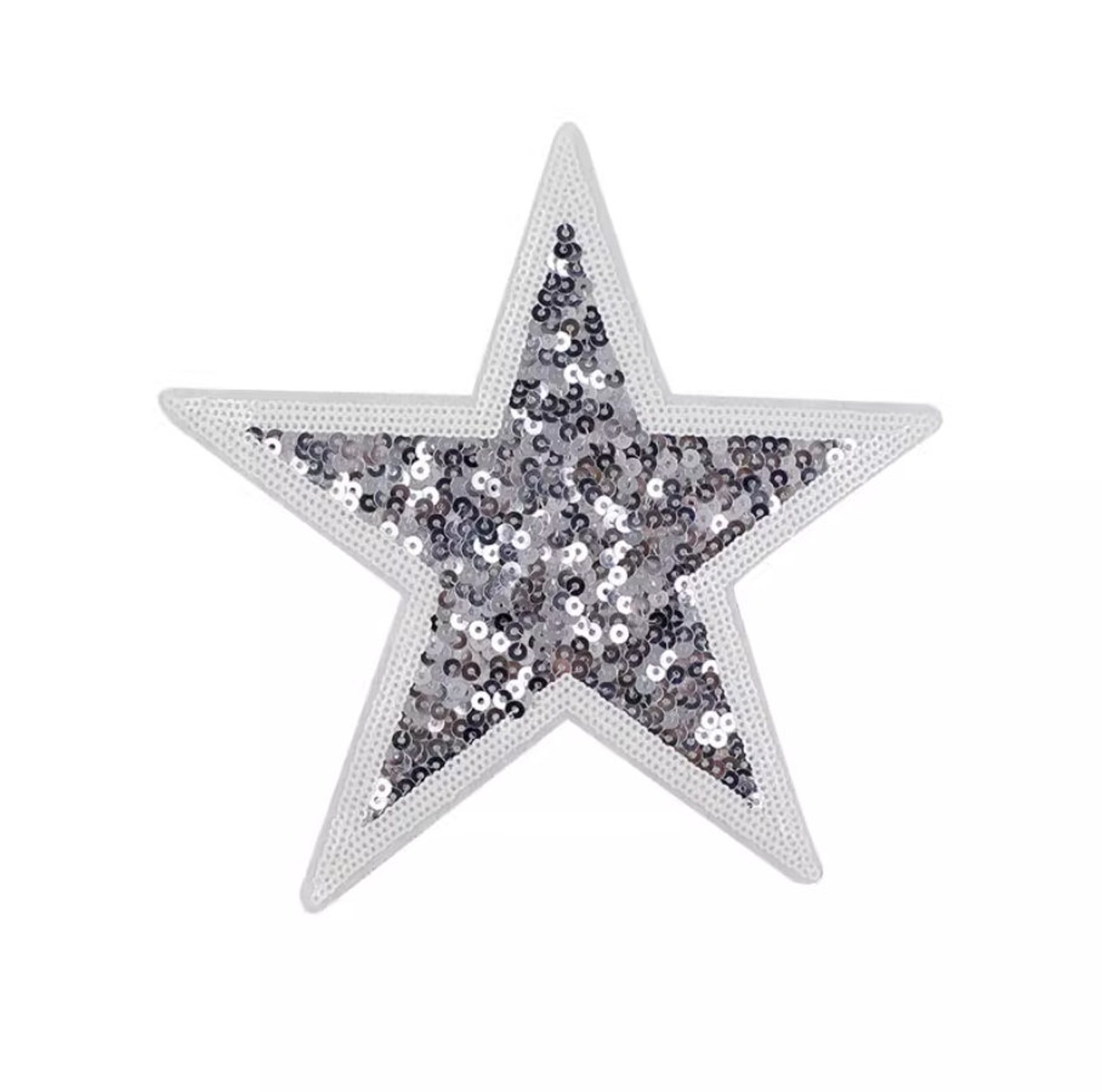 Large Sequined Patch Star Iron on Sequin Shine Embroidered PATCH Big ...