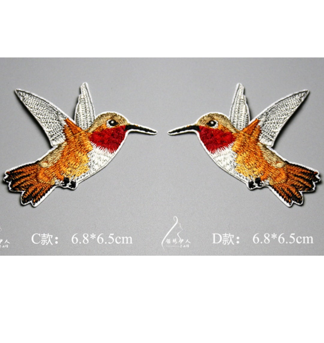 Pair Bird Embroidered PATCH Head Embroidery Current Popular Ornament ...