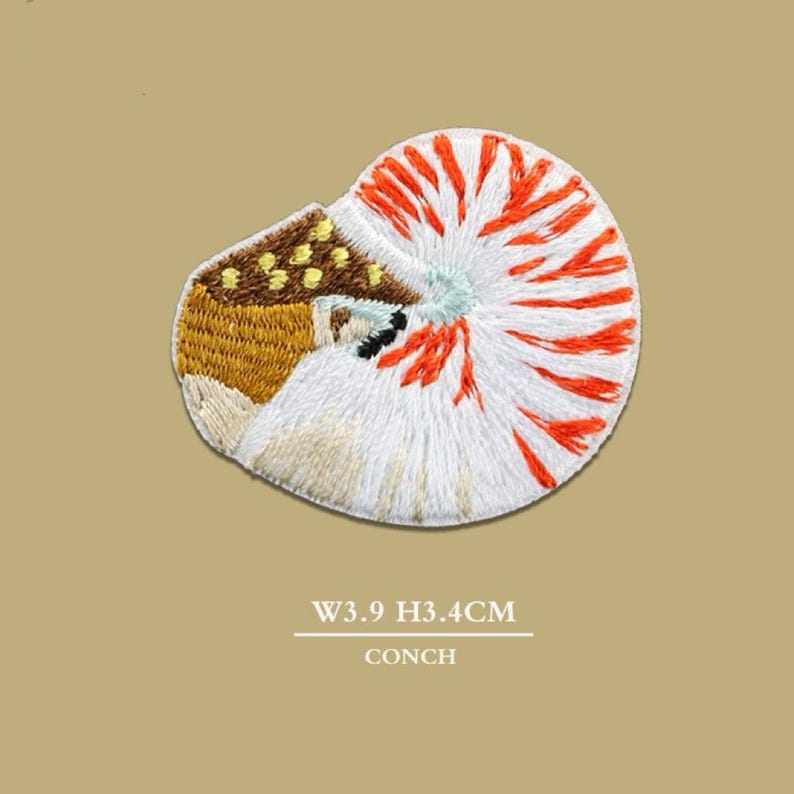 Animal Embroidered Iron on Patch: Marine Life Set Killer Whale Conch ...