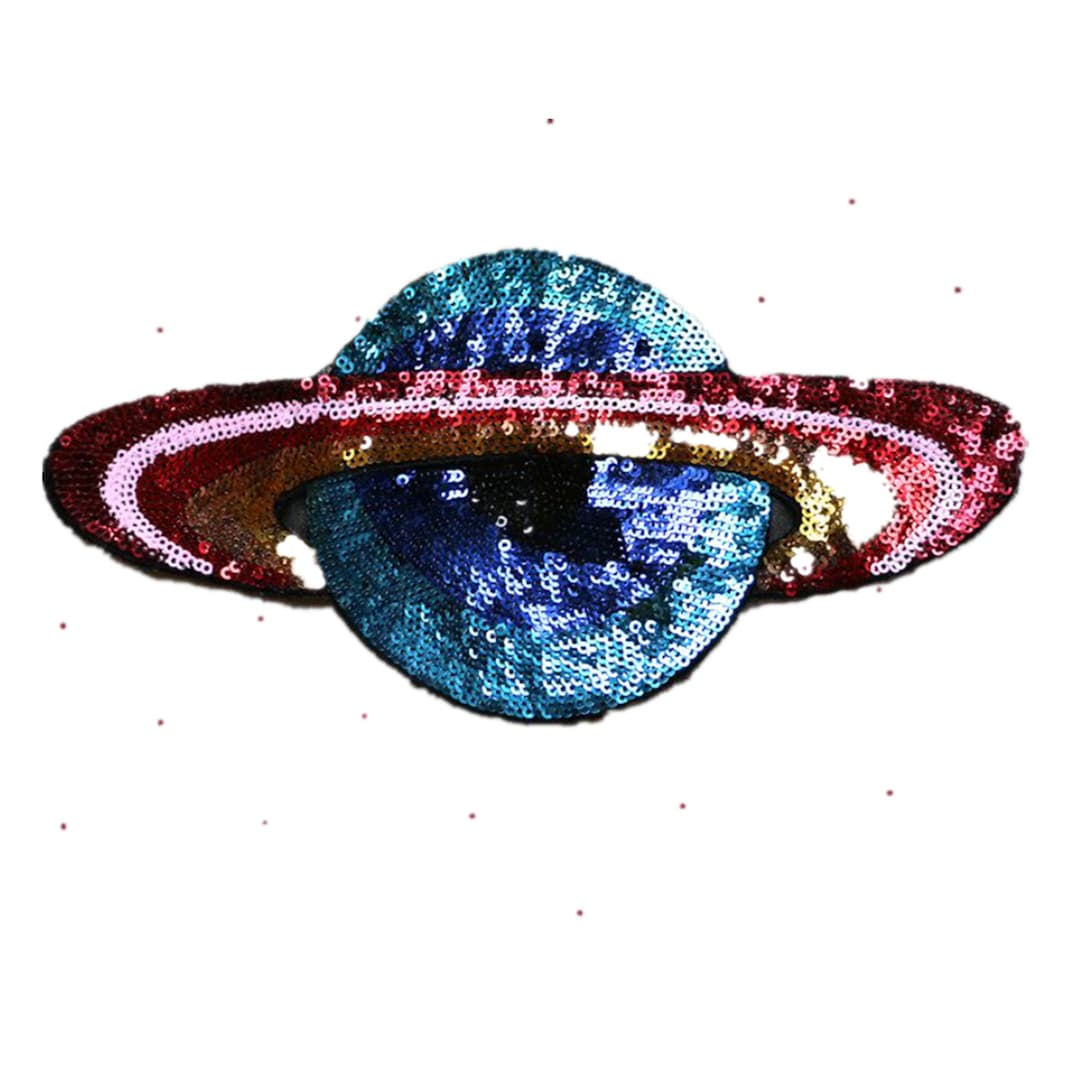 Iron on Sequined Patch Planet Sequin Shine Embroidered PATCH Shiny ...
