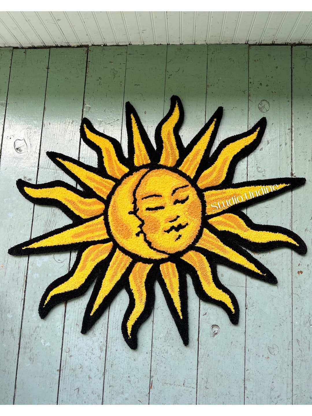 MADE TO ORDER Tufted Sun and Moon Rug - Celestial , Lunar Design ...