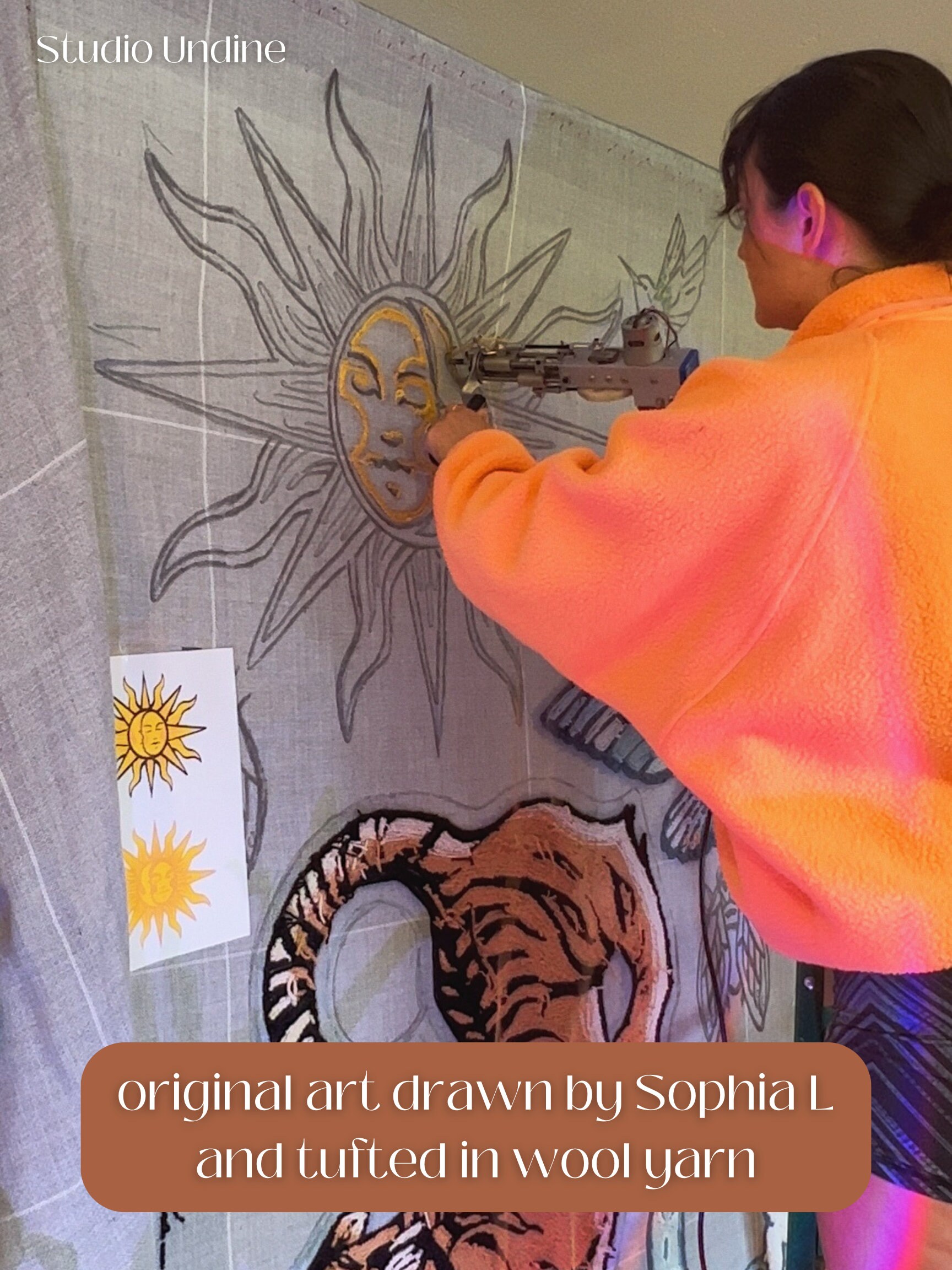 MADE TO ORDER Tufted Sun and Moon Rug - Celestial , Lunar Design ...