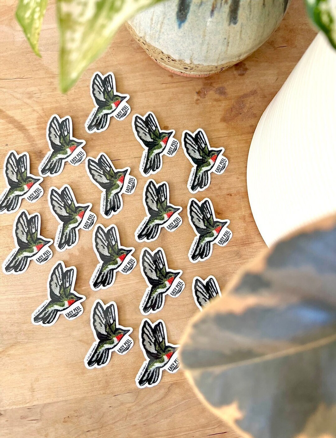 Waterproof Tufted Hummingbird Sticker - Garden, Bird, Nature, Gift ...