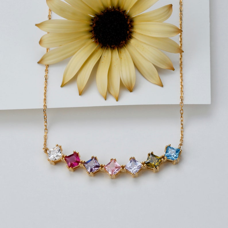 Family Birthstone Necklace Sterling Silver Gold Rose Gold - Etsy Family Birthstone Necklace Sterling Silver Gold Rose Gold - Etsy