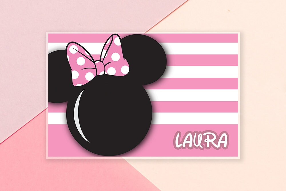 Minnie Mouse Personalized Table Placemat for Kids Pink and - Etsy