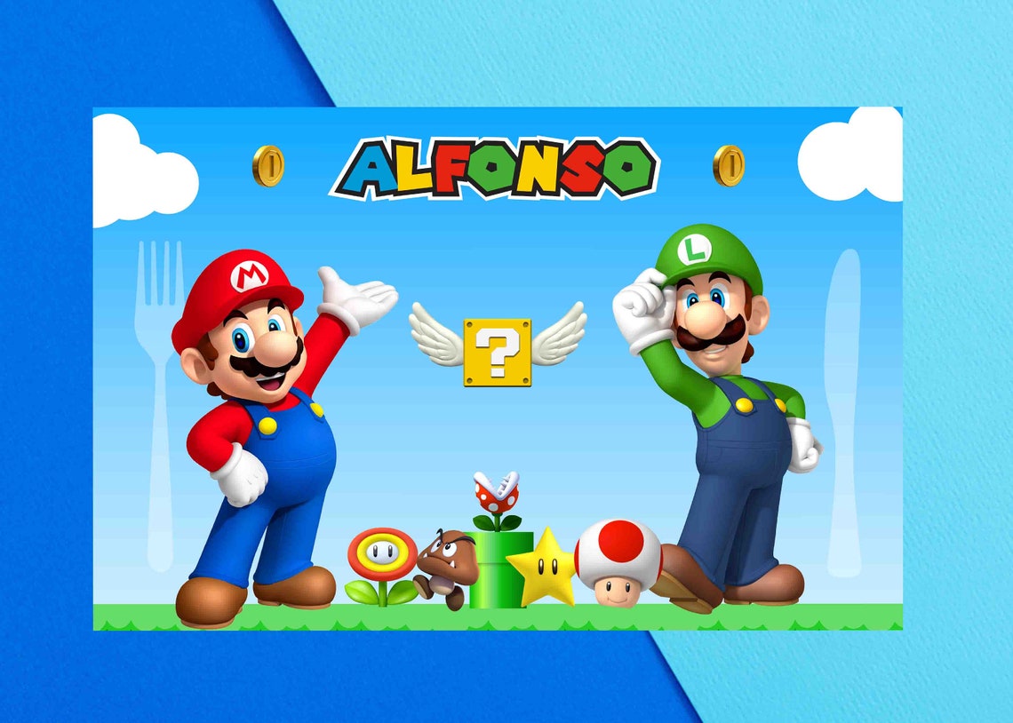 MARIO BROSS Personalized Table Placemat for Kids Personalize - Etsy