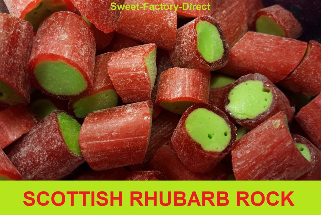 Scottish Rhubarb Rock Boiled Sweets Traditional Handmade Retro - Etsy ...