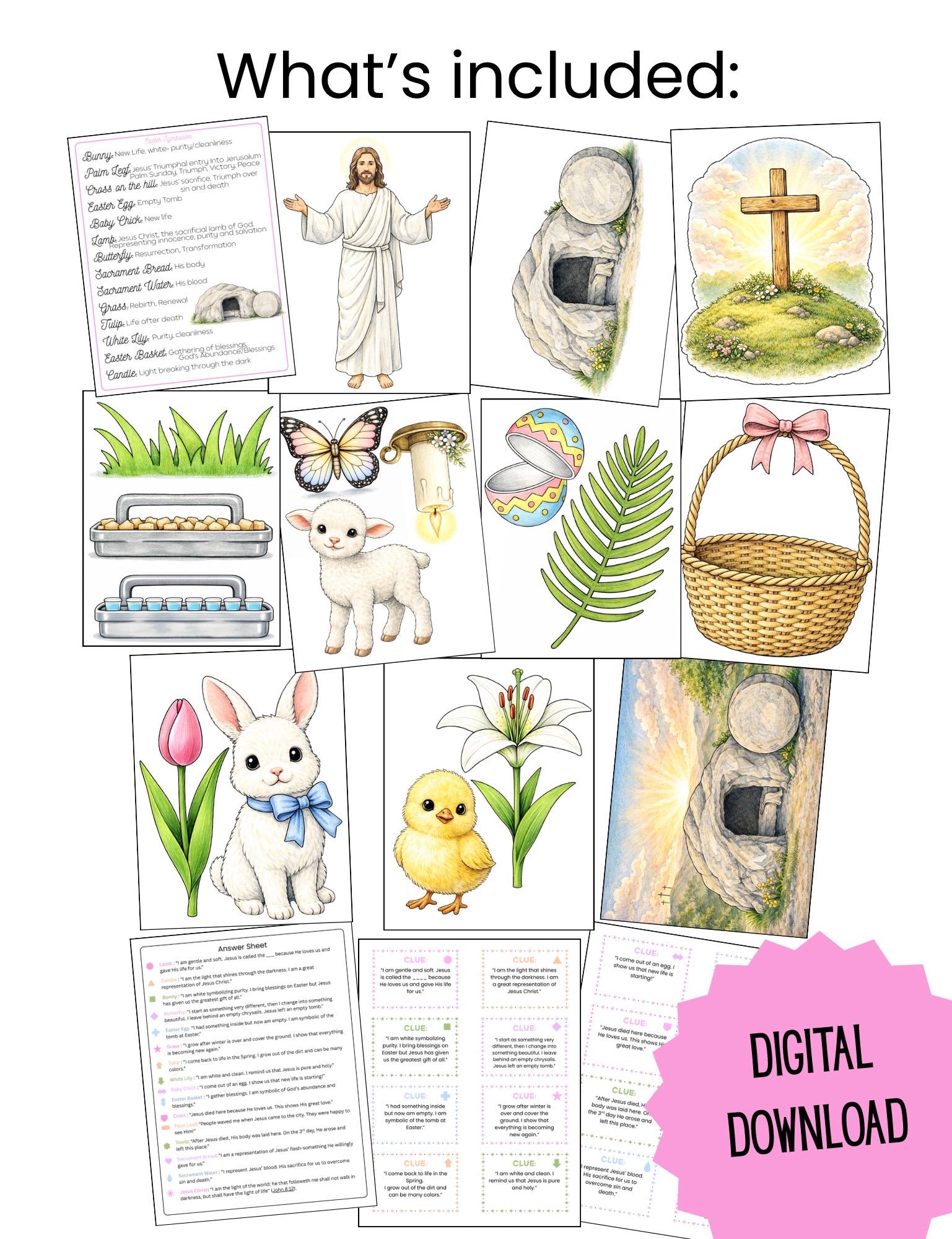 Christ-centered Easter Clipart & Clue Cards for Primary Singing Time ...