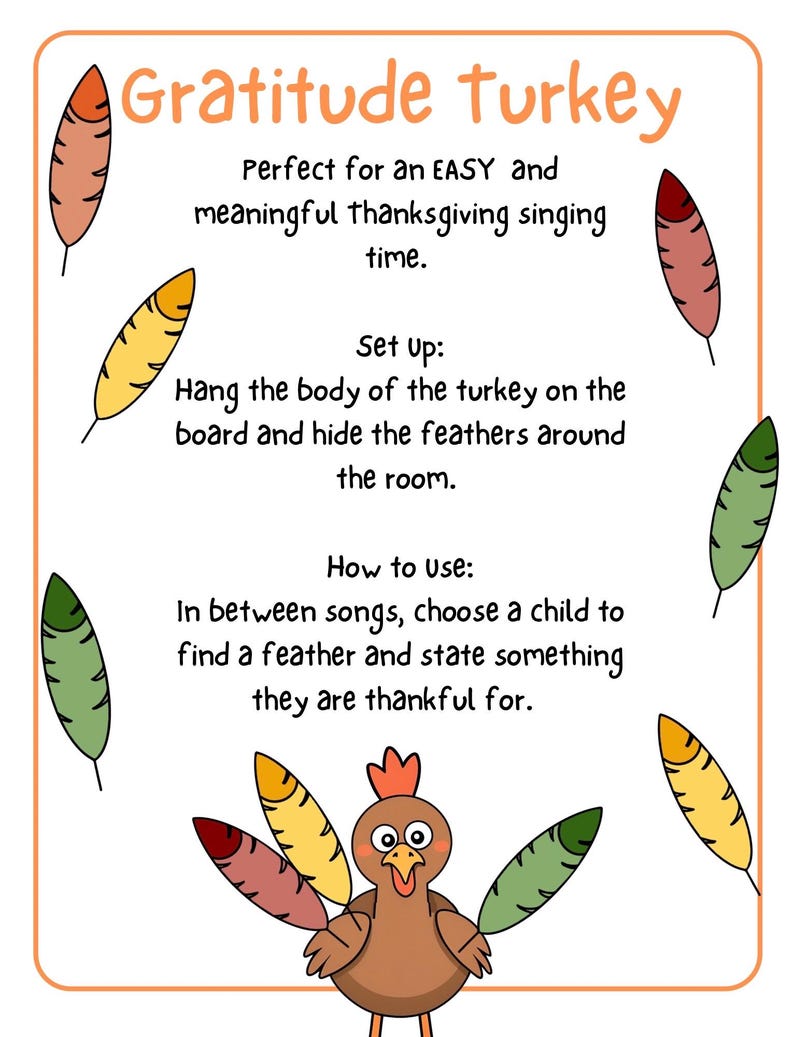 Gratitude Turkey EASY Thanksgiving Singing Time Primary Singing Time ...