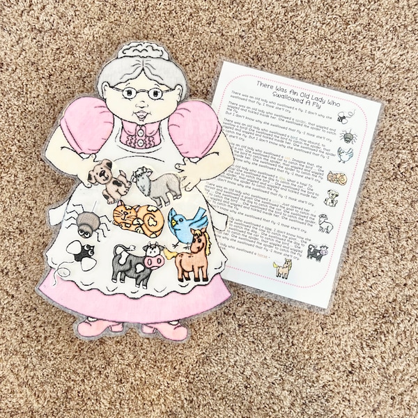 Old Lady Who Swallowed a Fly Puppet - Etsy