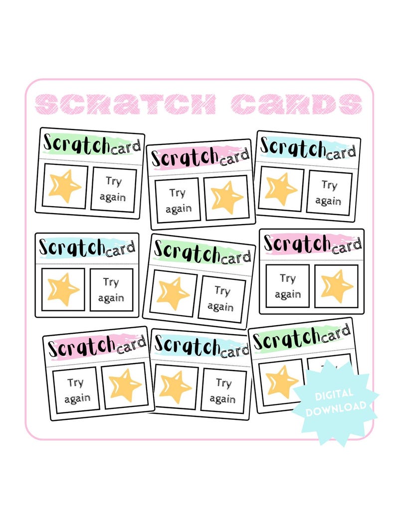 Scratch Cards Printable for Primary Singing Time Activity for Primary ...