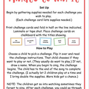 Minute to Win It Primary Singing Time Activity for Reviewing Songs ...