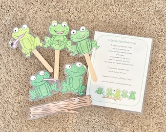 5 Green Speckled Frogs Felt Board Story Felt Stories Flannel Board ...