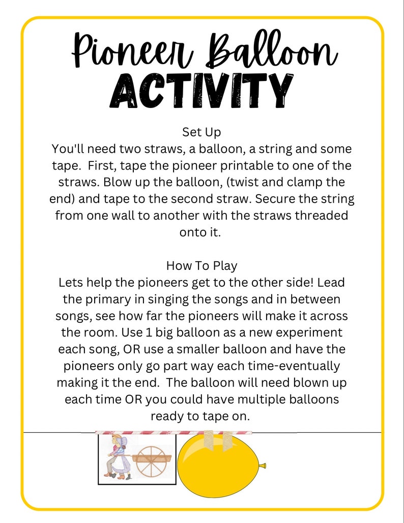 Pioneer Day Singing Time Activities for Pioneer Day Ideas Pioneer ...