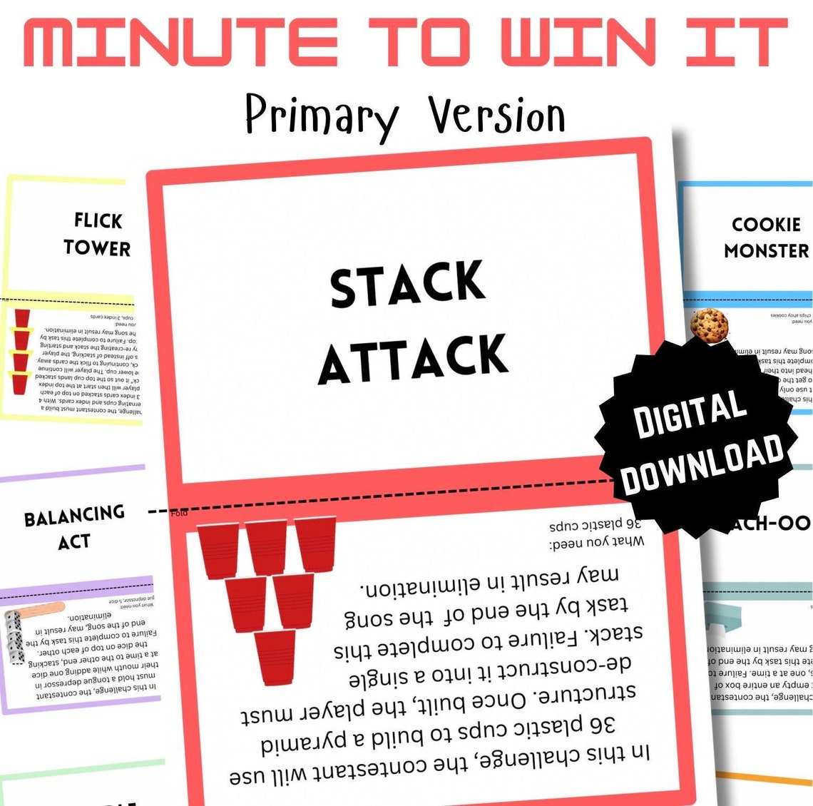 Minute to Win It Primary Singing Time Activity for Reviewing Songs ...