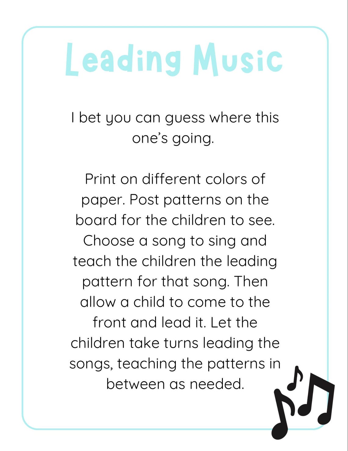 Leading Music Patterns for Primary Singing Time Teaching Leading ...
