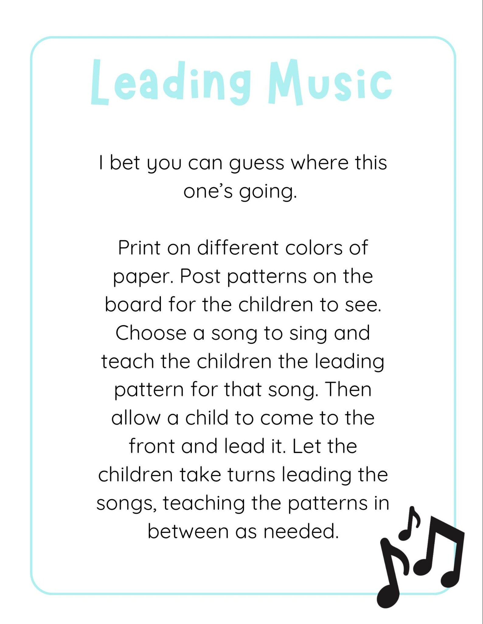 Leading Music Patterns for Primary Singing Time Teaching Leading ...