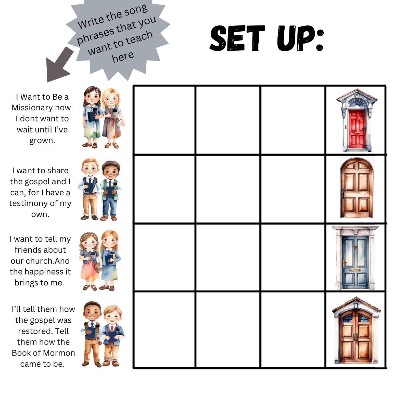 Missionary Knocking Doors Activity for Primary Singing Time Idea ...