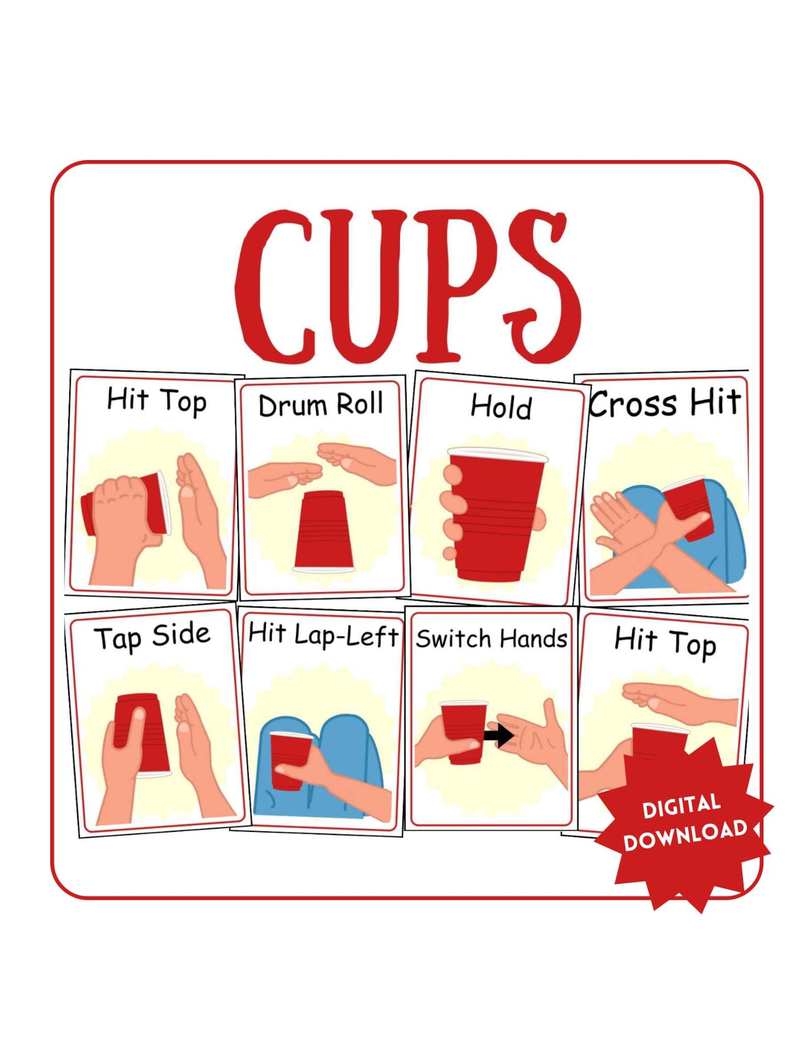 Cup Pattern Visuals for Primary Singing Time Cup Rhythm Graphics Easy ...
