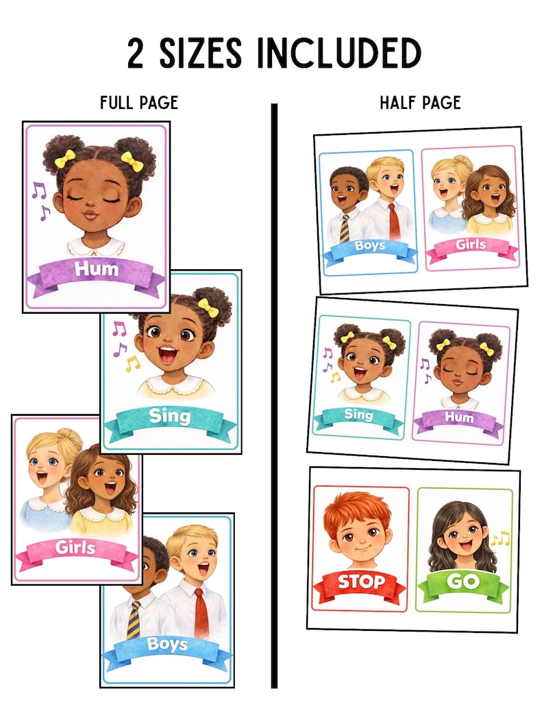 Singing Time Signs | LDS Primary Signs | Boys Vs Girls | Go and Stop ...