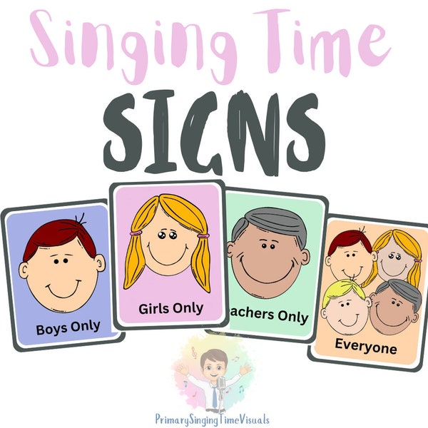 Primary Singing Time Signs - Etsy