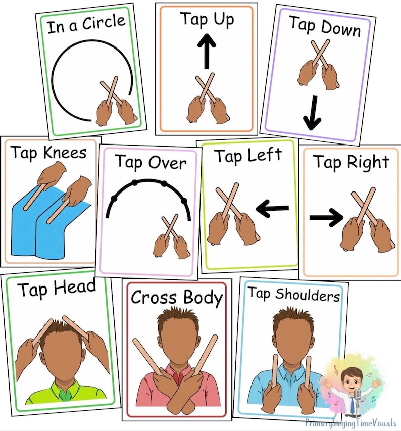 Rhythm Stick Visual for Primary Singing Time Activity Easy Singing Time ...