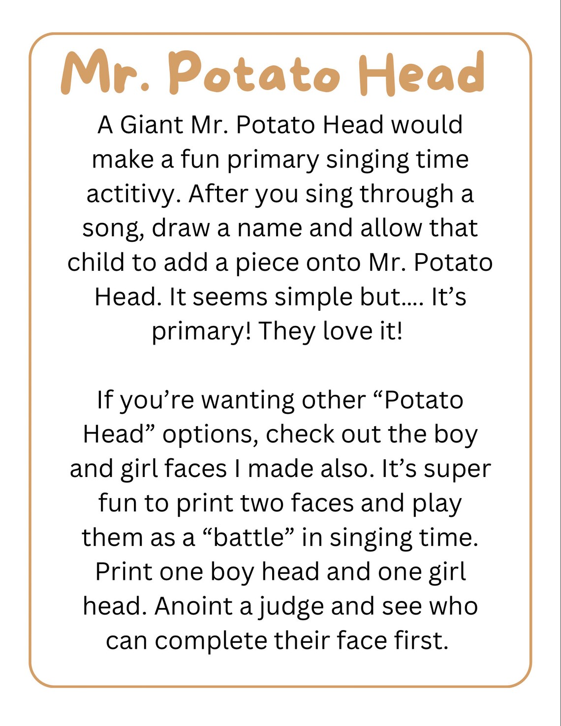LDS Primary Singing Time Activity Easy Singing Time Idea Printable of ...