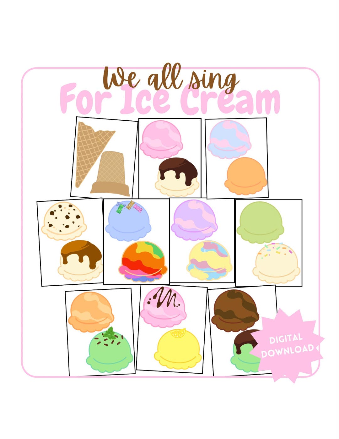 EASY Summer Activity for Singing Time | Ice Cream Printable | LDS ...