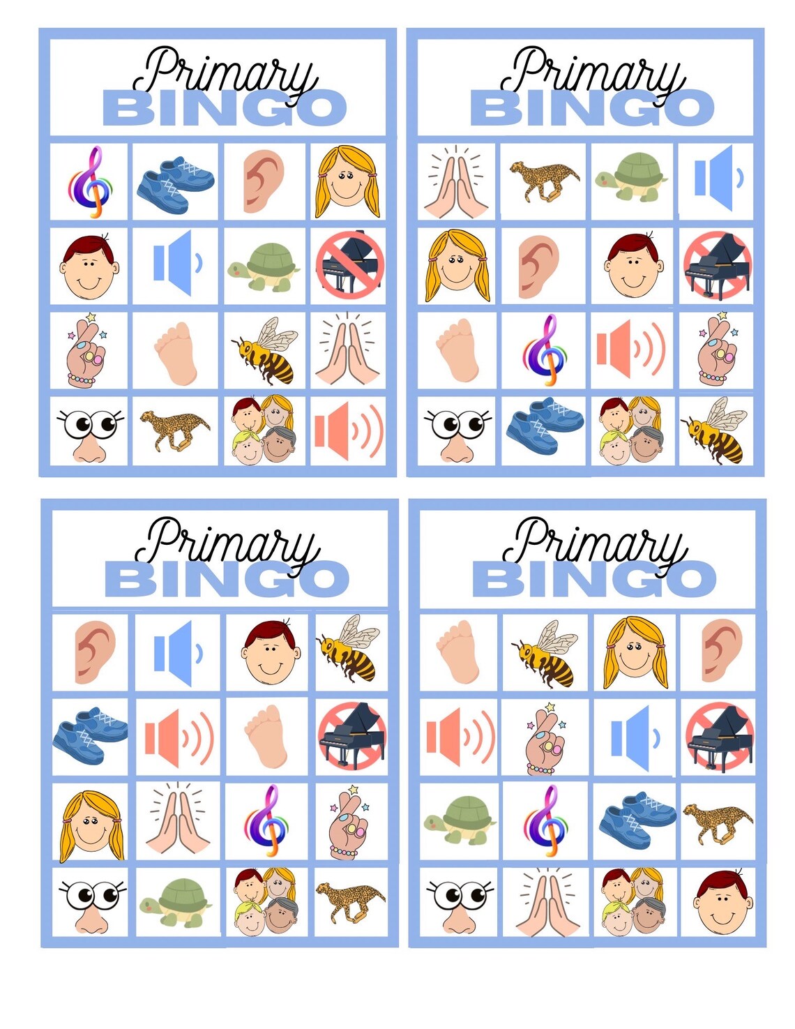 Primary Singing Time Game Bingo Easy Singing Time Activity Idea Fun ...