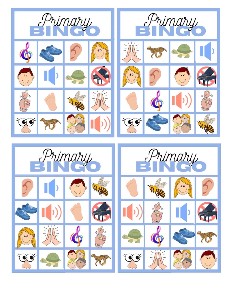 Primary Singing Time Game Bingo Easy Singing Time Activity Idea Fun ...