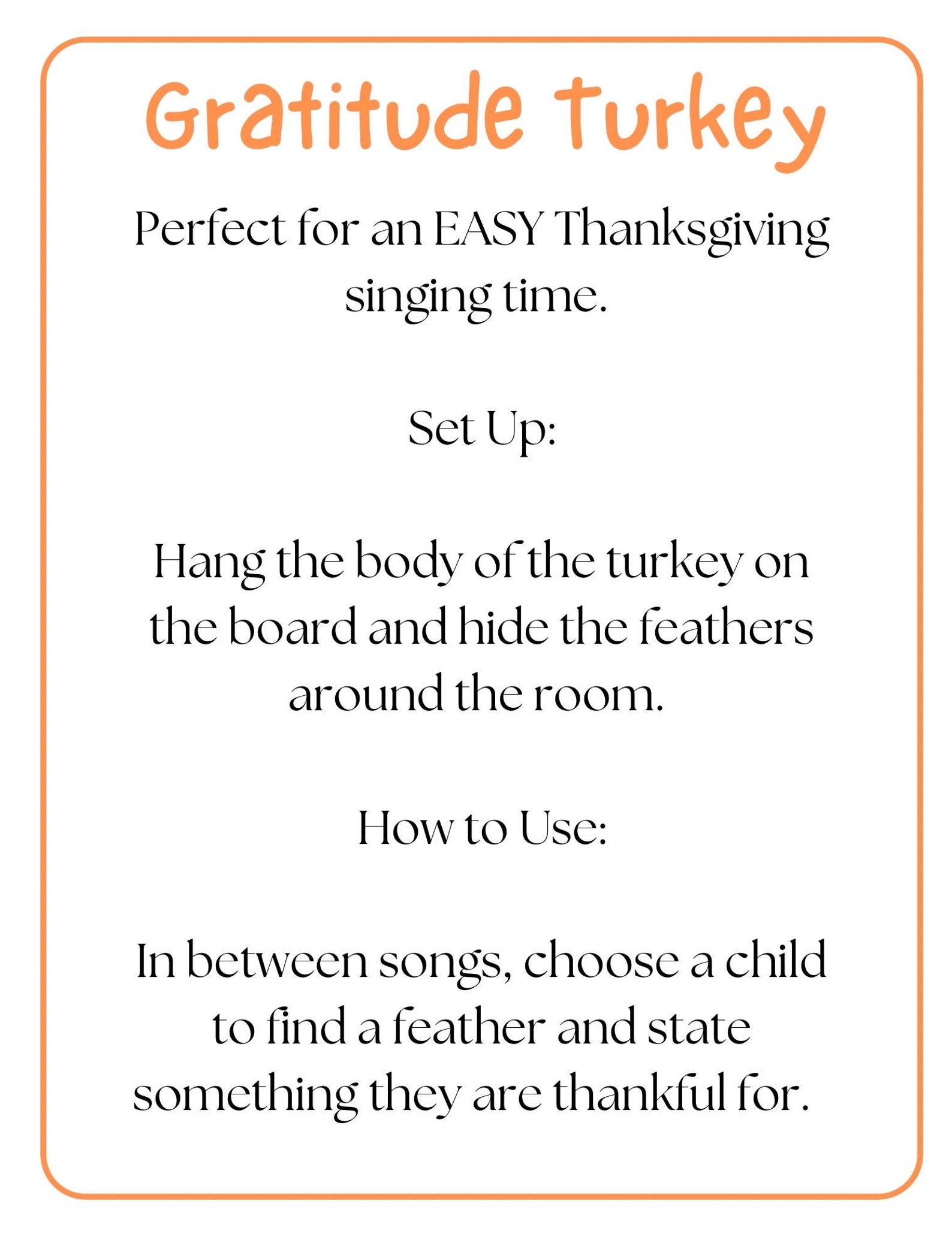 Gratitude Turkey EASY Thanksgiving Singing Time Primary Singing Time ...