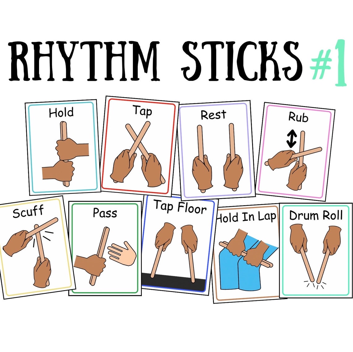 Rhythm Stick Visual for Primary Singing Time Activity Easy Singing Time ...