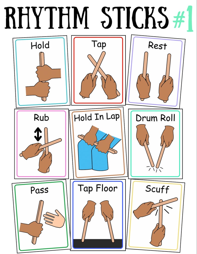 Rhythm Stick Visual for Primary Singing Time Activity Easy Singing Time ...