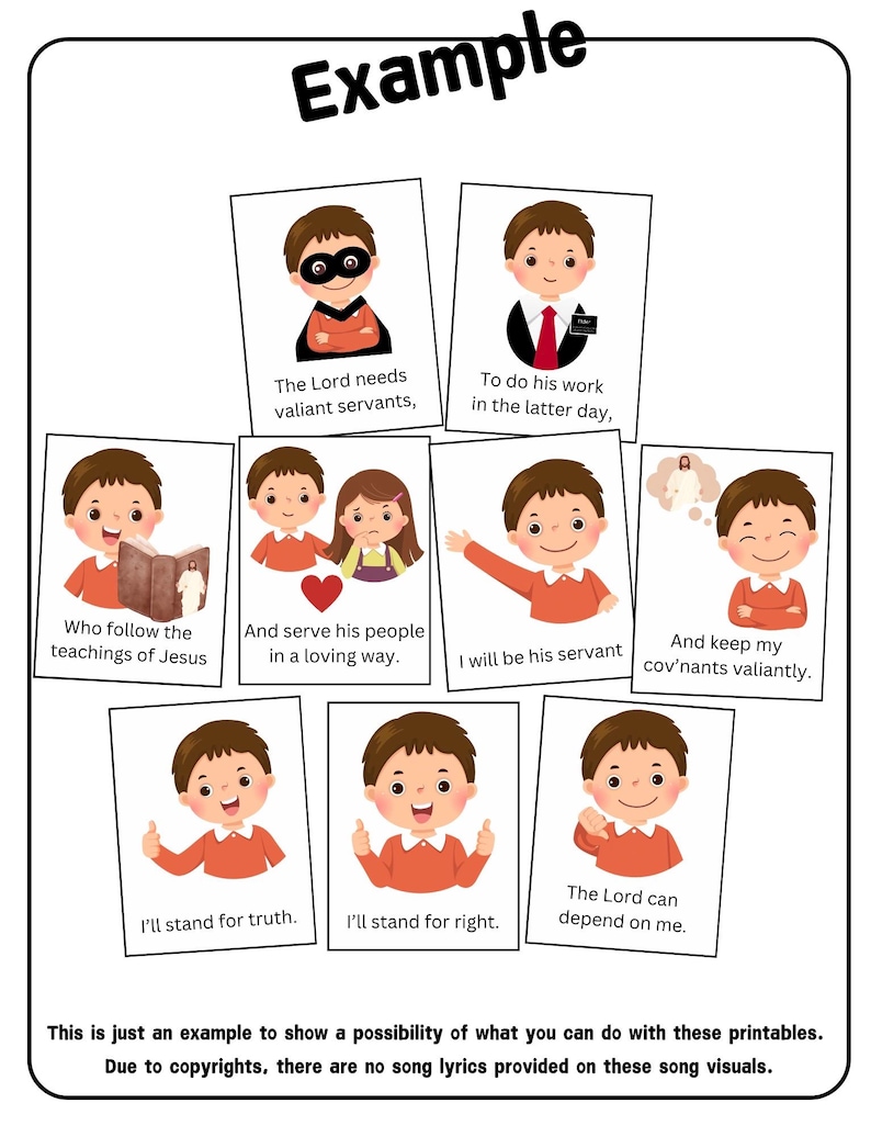 Flipchart for I Will Be Valiant Primary Song Visual for Primary Singing ...