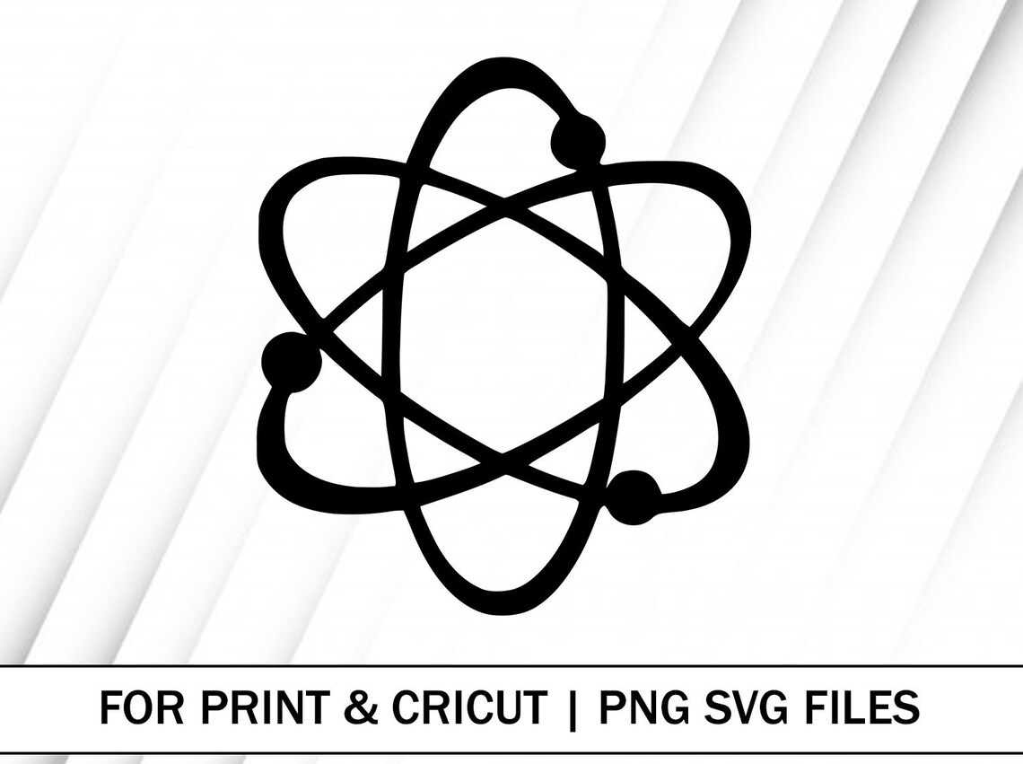 Atom SVG and PNG Files Clipart Atom Print SVG Digital | Etsy