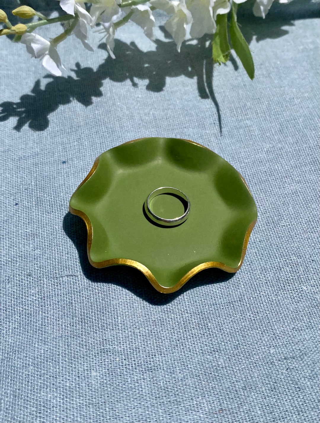 Olive Green Large Trinket Tray | Polymer Clay | Ring Dish - Etsy